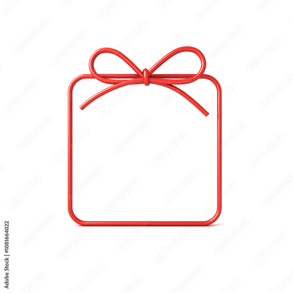 Red minimal gift box frame mockup product display showcase stand or red ...