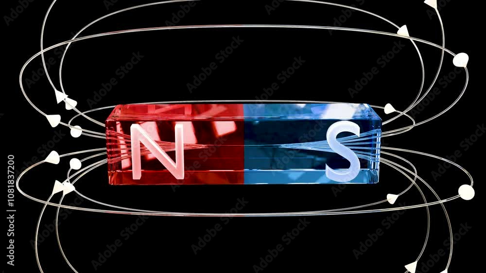 Magnetic field, Blue and Red Bar magnet, electromagnet physics ...