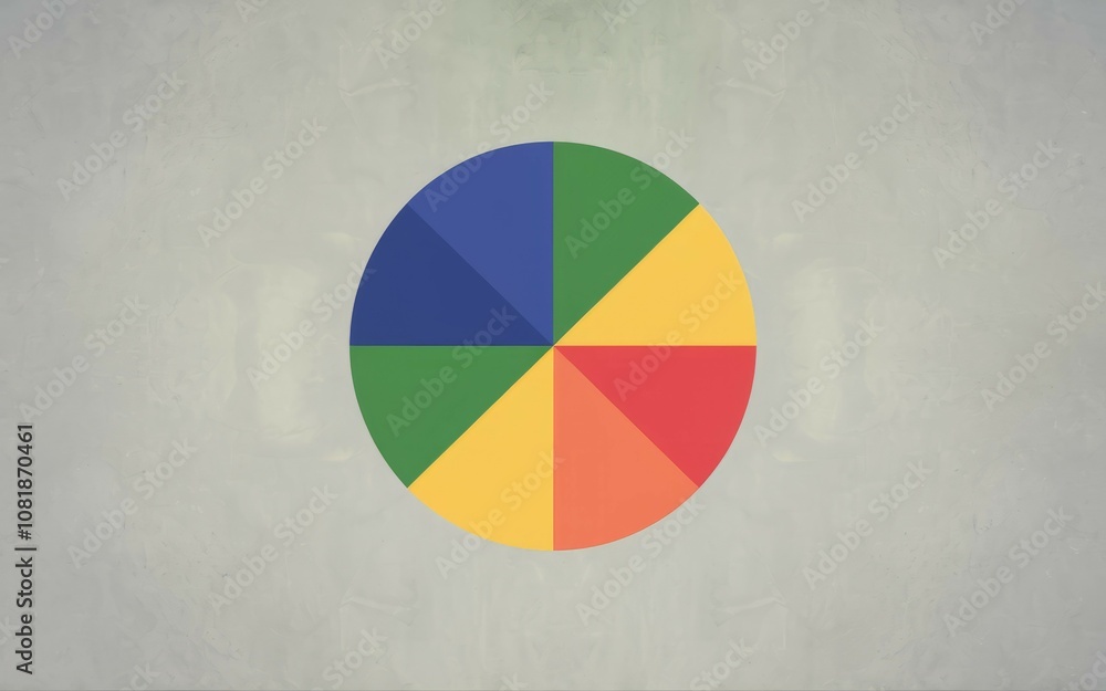 Color wheel chart segments. Six-segment color wheel; symbolizes balance ...