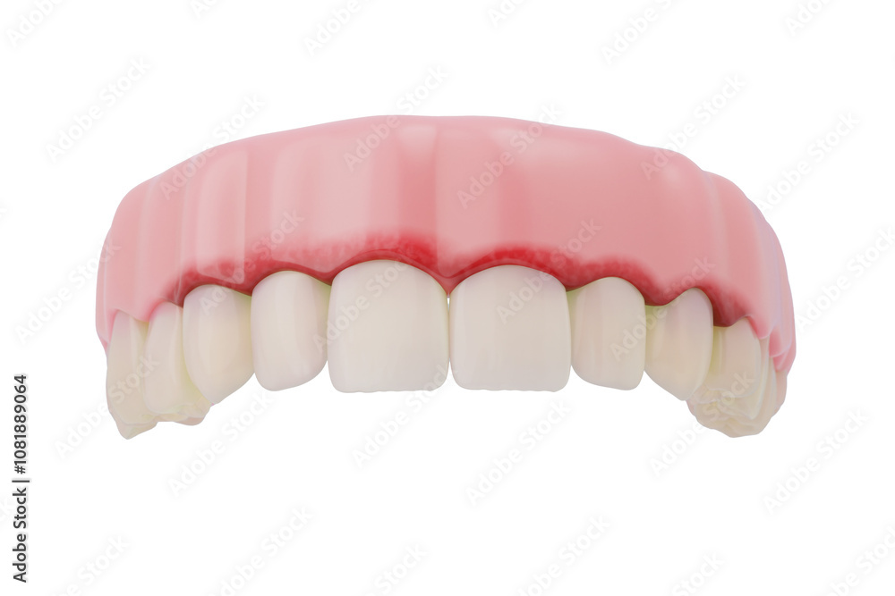 Poster inflamed gums showing early signs of gingivitis. 3D rendering ...