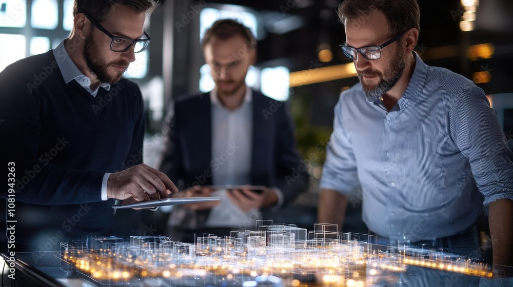 Collaborative building information modeling session modern office ...