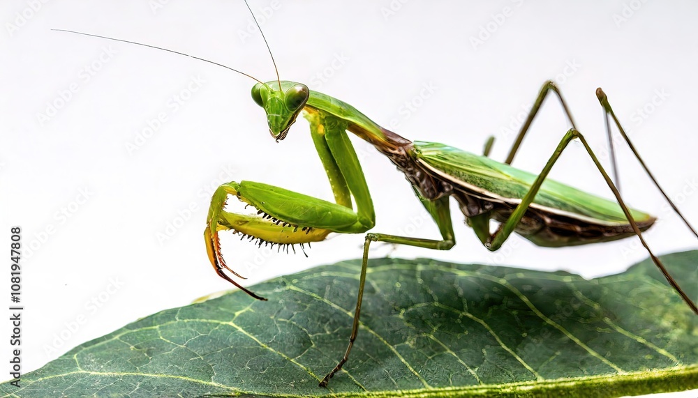 green preying or praying mantis have triangular heads with bulging eyes ...
