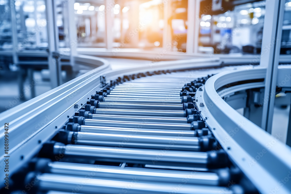 Automated roller conveyor of automatic production line of manufacturing ...