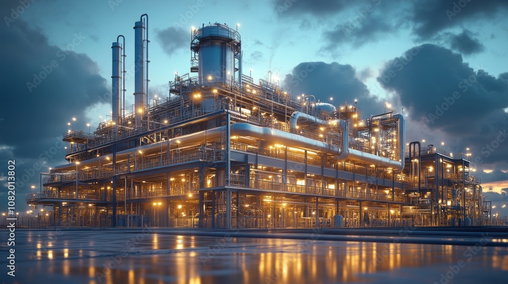 Energy plant harnessing fusion technology glowing reactors, advanced ...