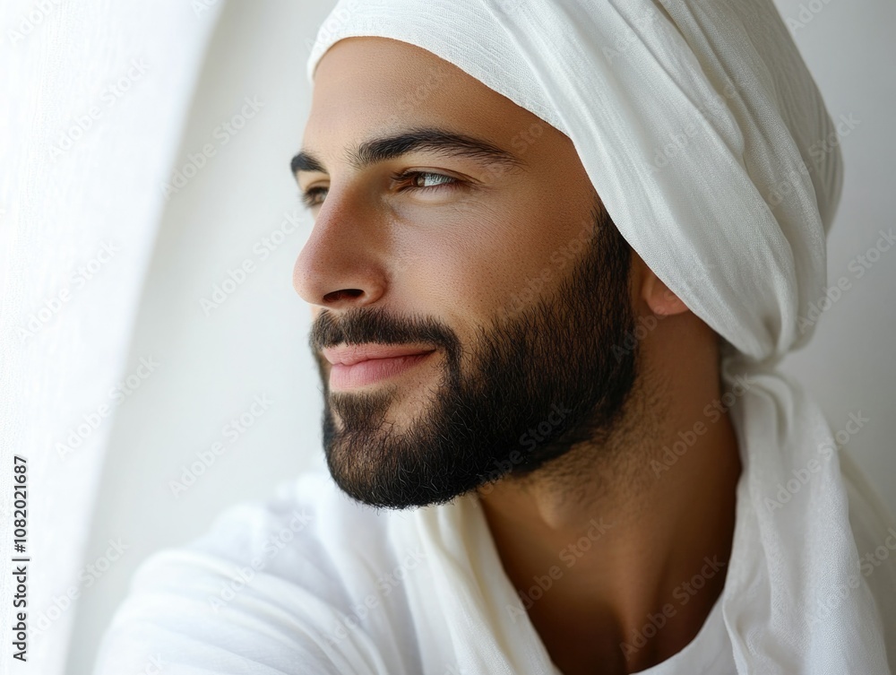 Elegant Middle Eastern Man in Traditional Attire Stock Photo | Adobe Stock