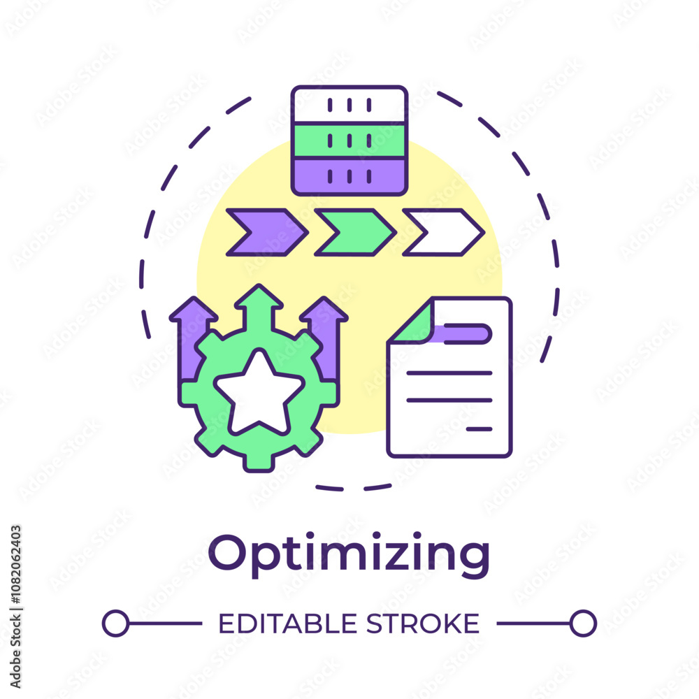 Optimizing stage multi color concept icon. Data governance maturity ...