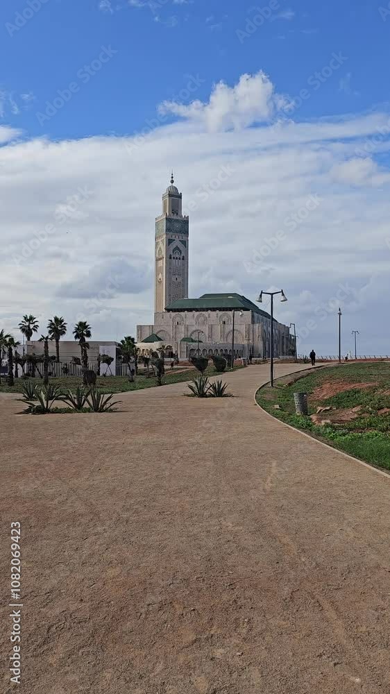 the famous Hassan II Mosque, a stately mosque, a fine example of pure ...