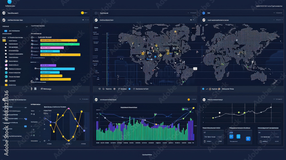 detailed performance monitoring dashboard displays global data ...