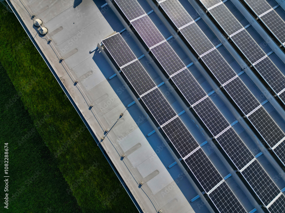 extensive roof of industrial and logistic hall are gradually being ...