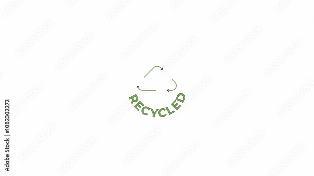 Recycle symbol 2D element animation. Recyclable pictogram environmental ...