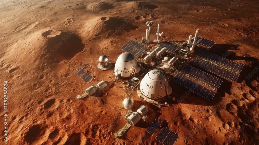 human colonization of Mars, futuristic settlements on the red planet ...