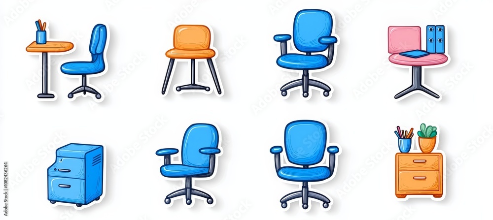 Clipart illustration of detective office interior with a desk and ...