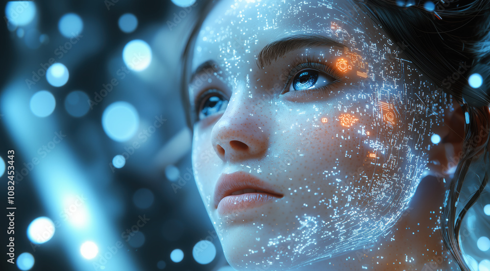 AI Artificial intelligence cyber. Futuristic AI abstract design ...