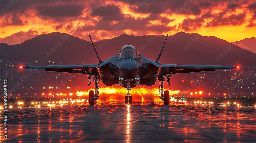 F-35 Lightning II Takeoff: A dramatic shot of an F-35 Lightning II ...