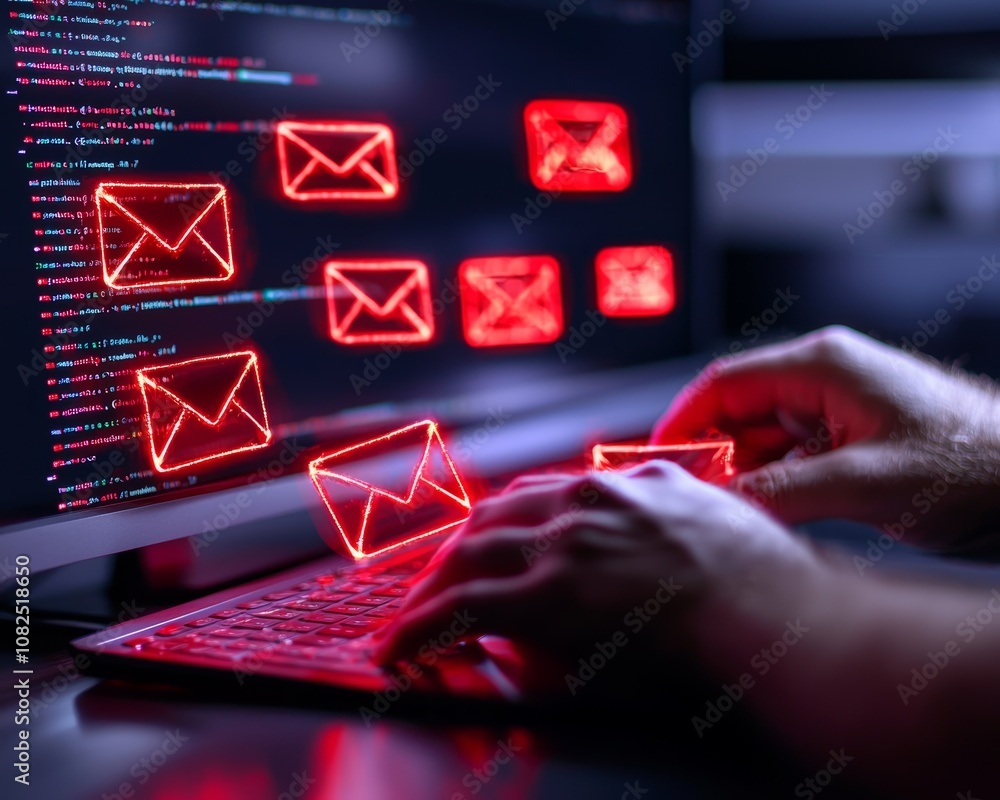 Phishing Attack Visualized, An email interface with malicious links ...