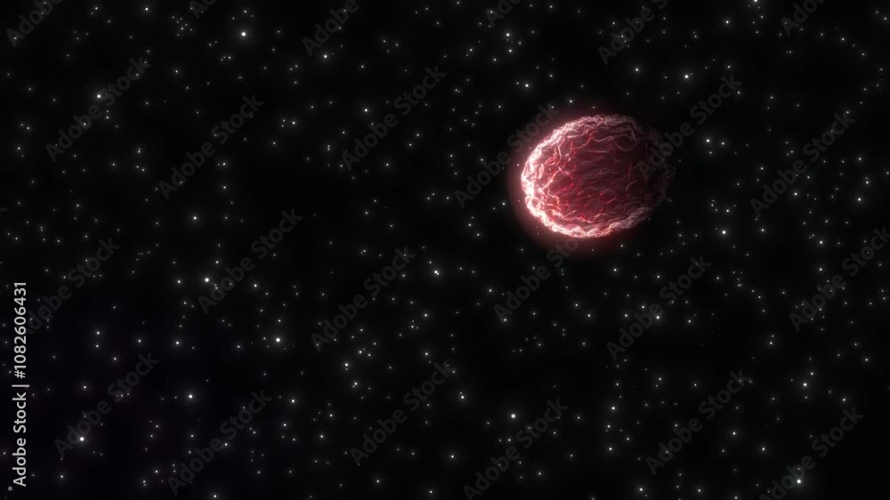 Animated asteroid in space. Animation of a falling burning meteorite ...