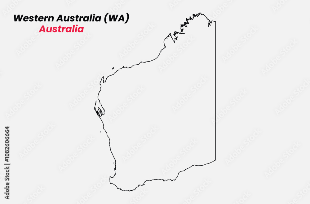 Poster Map of Western Australia, Map of Western Australia with an ...