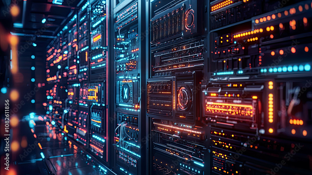 Ultra-realistic multi-layer encryption system with glowing holographic ...