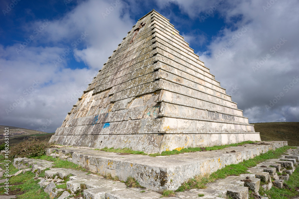 Poster Pyramid of the Italians, 1937, mausoleum built by Francisco ...