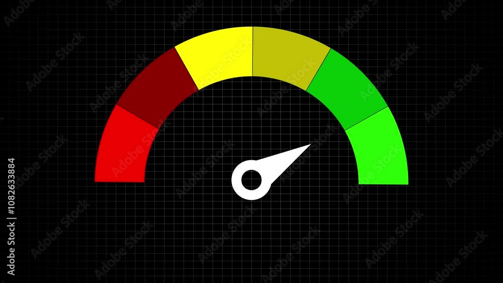 credit score rating scale animation, credit score Speedometer gauge ...