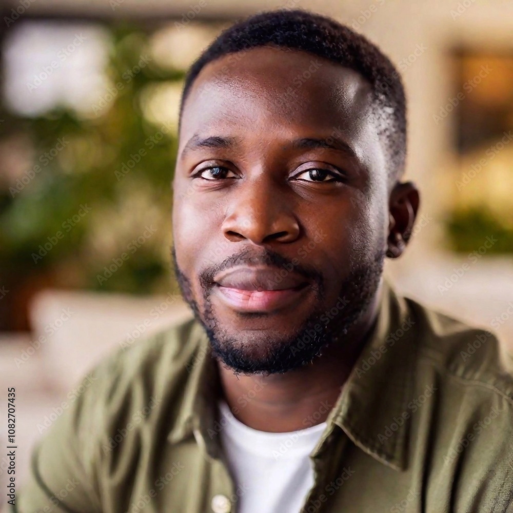 A close-up portrait of an African-American male passionately sharing ...