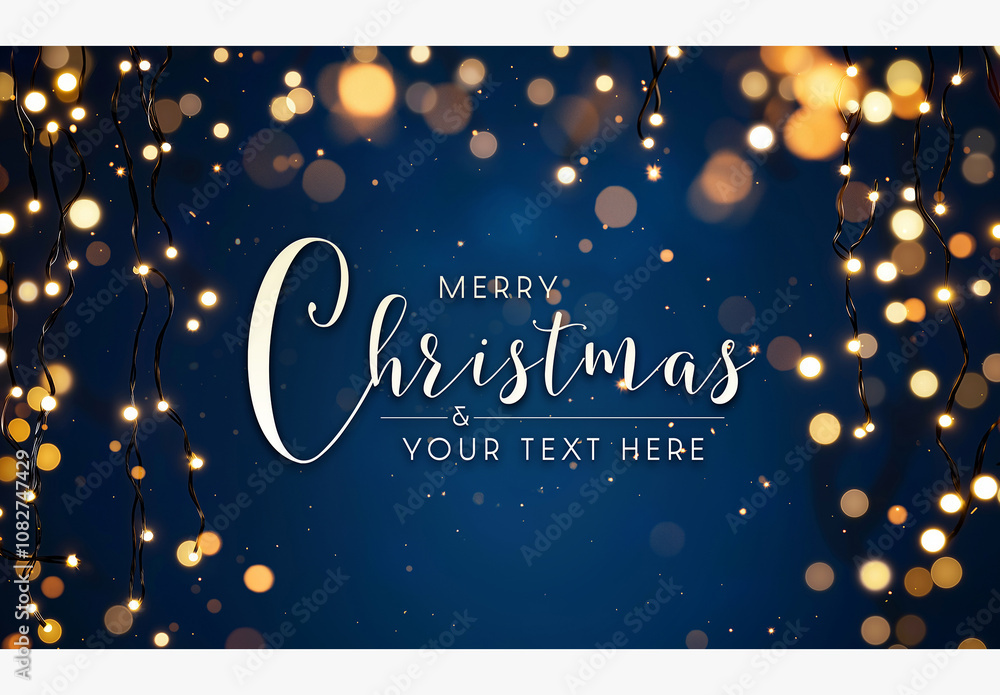 Modelo de Christmas Lights Mockup With Editable Greetings Text ...