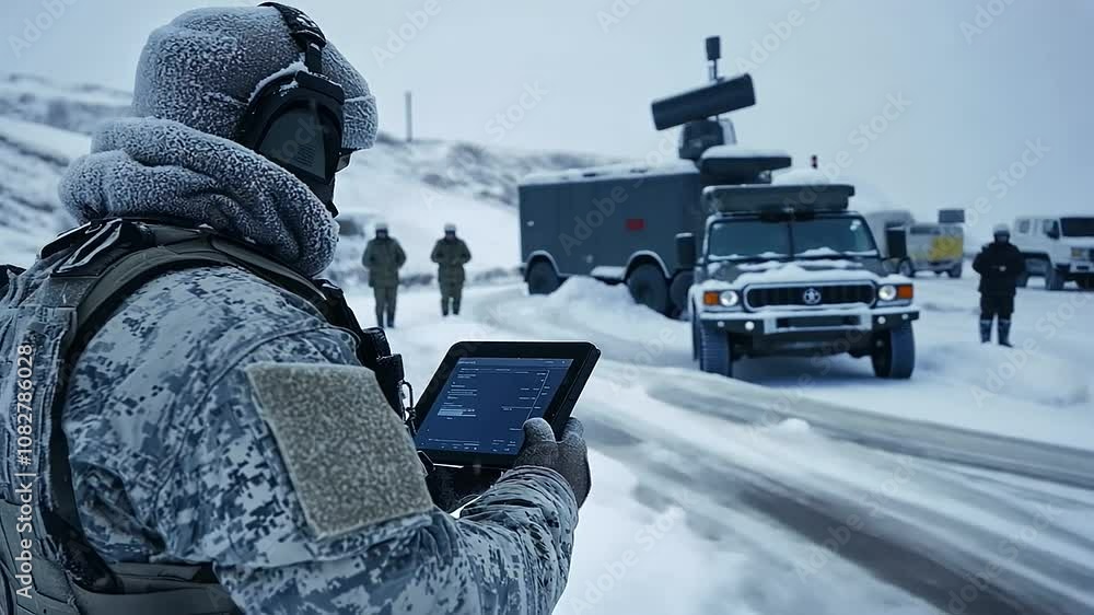 At a remote, snow-covered border outpost, troops rely on a tablet ...