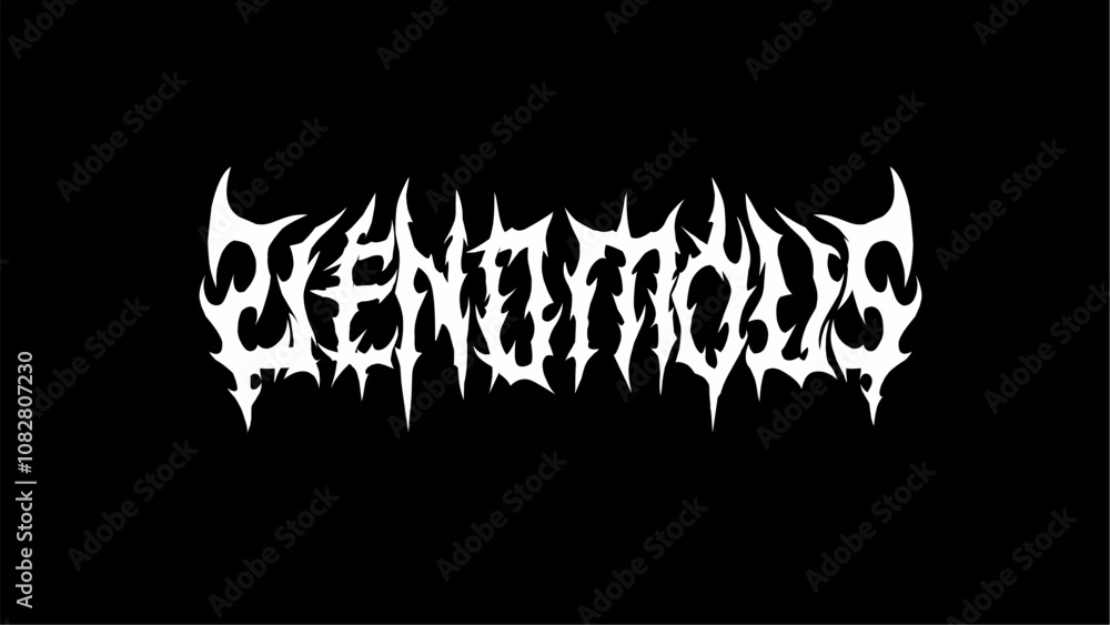 Venomous typography vector in a striking and intense dark metal font ...
