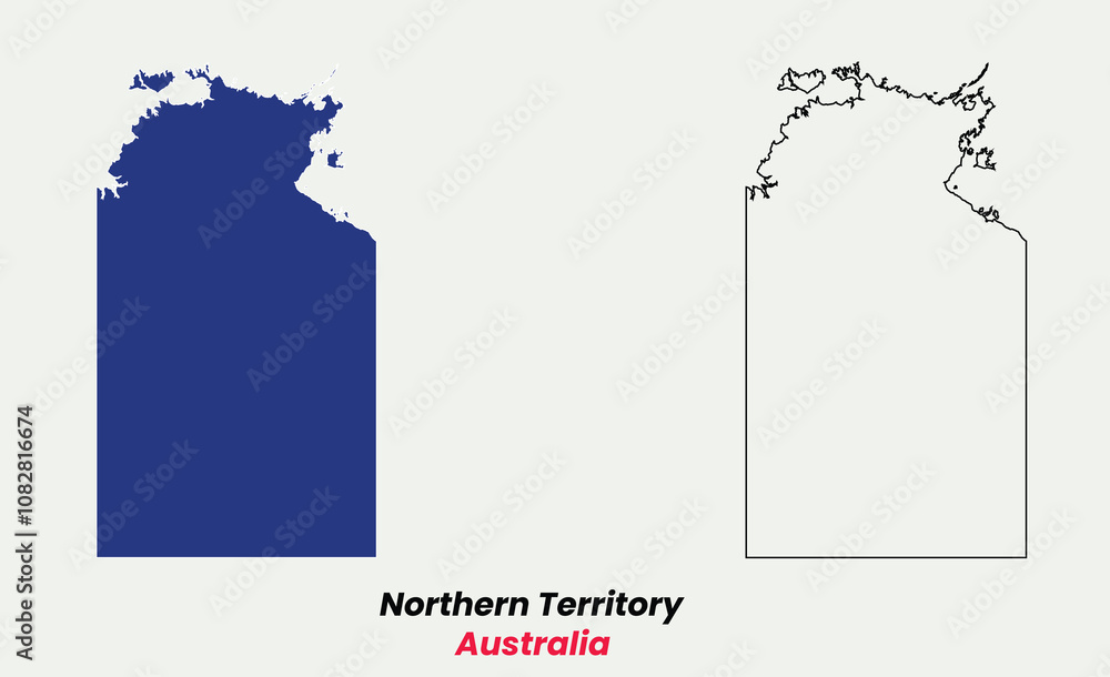 Map of Northern Territory, Map of Northern Territory with fill colour ...