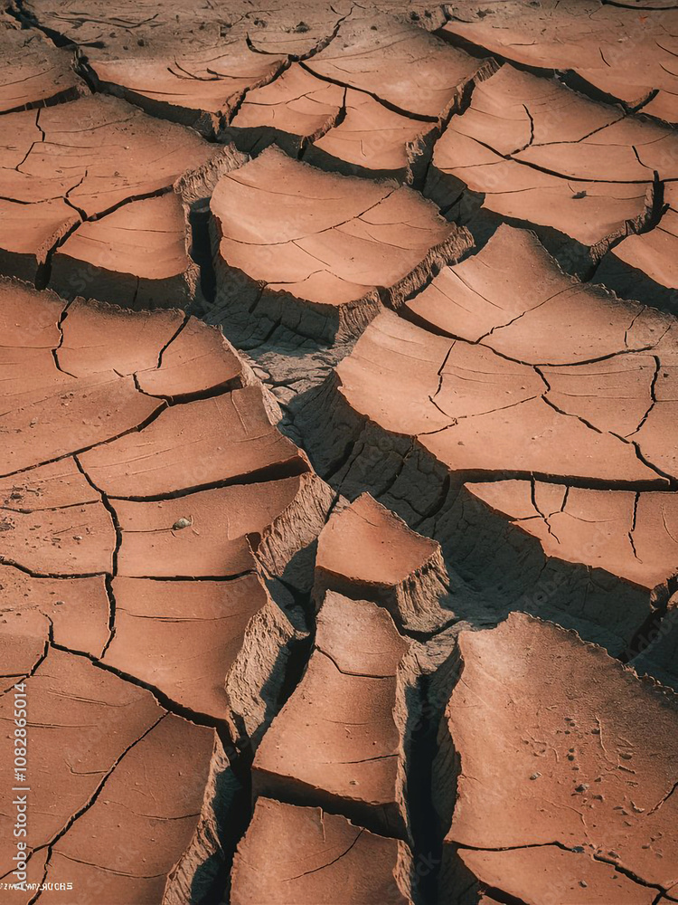 Textured Mud Surface with Intricate Cracks and Sunken Patches Capturing ...