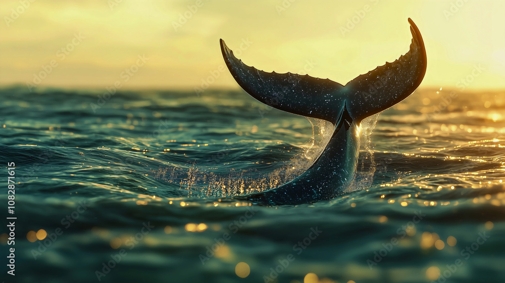 The tail of a siren, a mythical creature, visible from the water as the ...