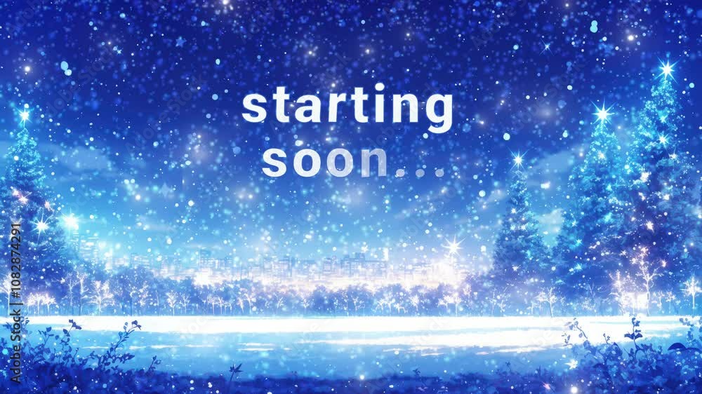 Experience the tranquil beauty of a snowy evening in a city, starting ...