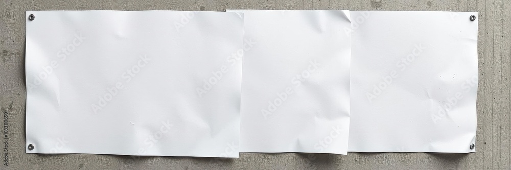 Multiple outdoor weathered glued paper poster wall mockup template with ...