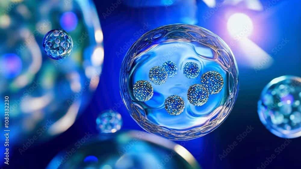 Dive into the captivating universe of microscopic cells as they float ...