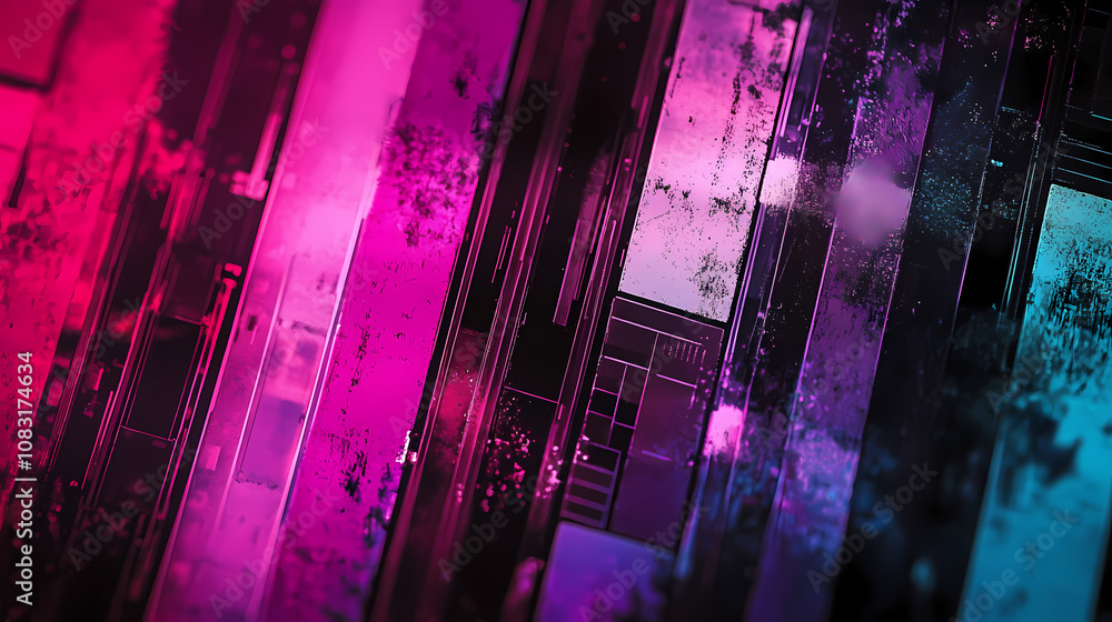 Scanline vhs glitch textures overlay on a retro vintage background ...