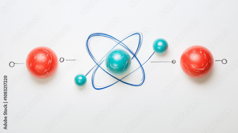 Atomic splitting diagram showing the process of nuclear fission, where ...
