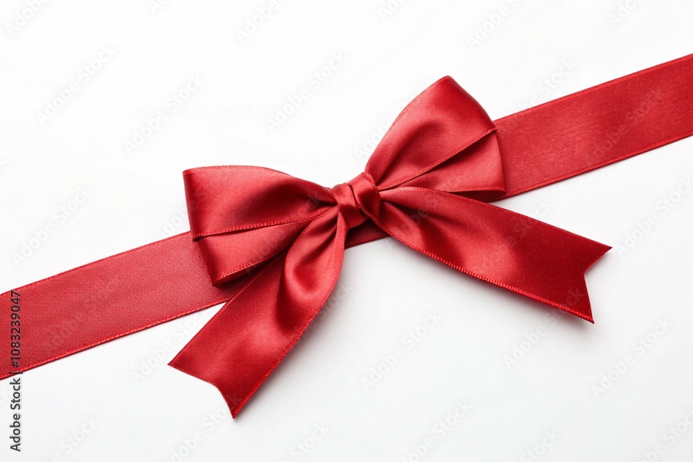 Red ribbon, cute ribbon isolated on white background for your greeting ...