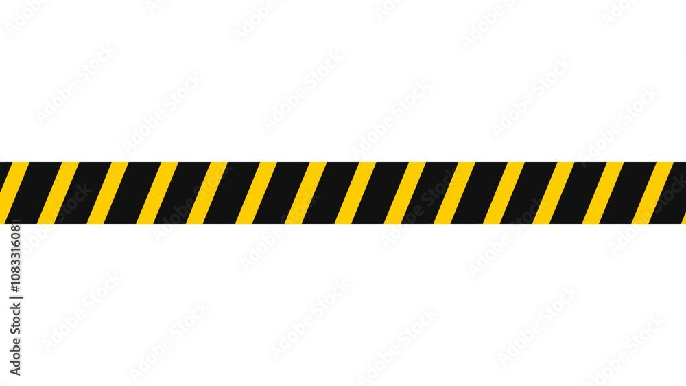 warning caution tape. Yellow and black hazard tape on transparent ...