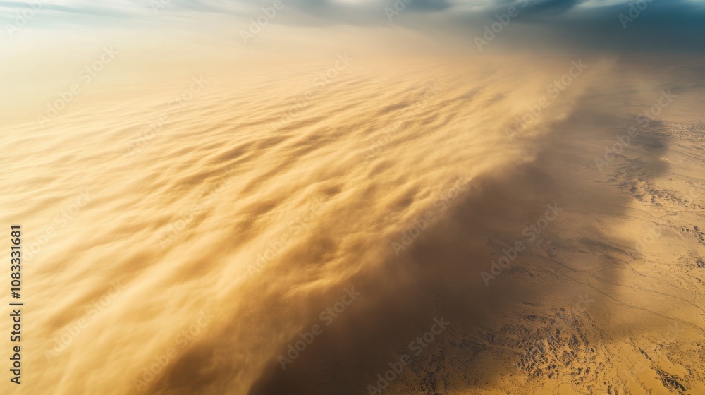 An epic aerial perspective of a massive sandstorm engulfing the Sahara ...