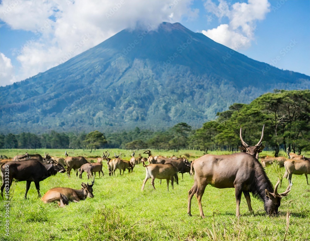 The Expansive Savannah of Baluran National Park, Java, Indonesia, Where ...
