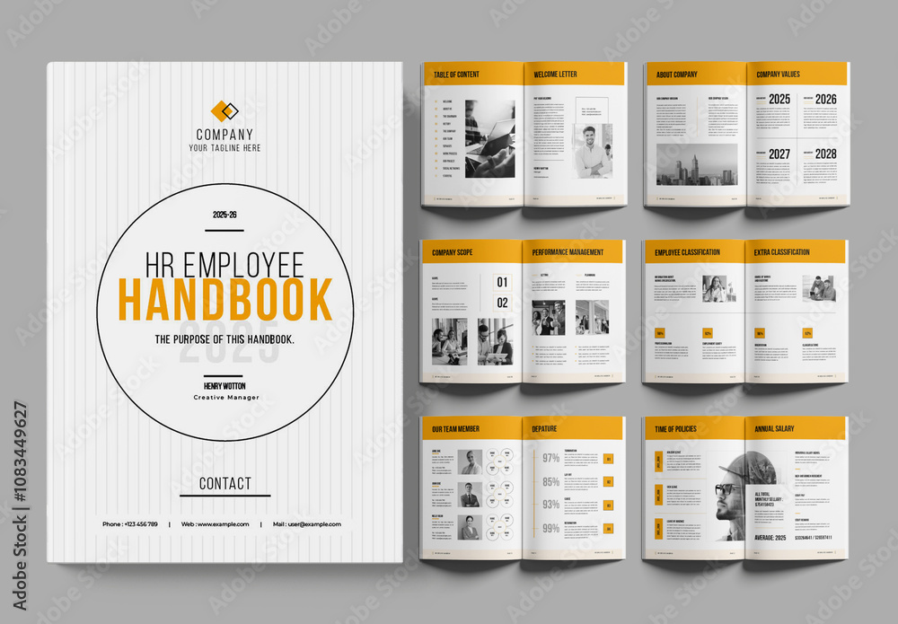 Employee Welcome Book Layout Stock Template | Adobe Stock