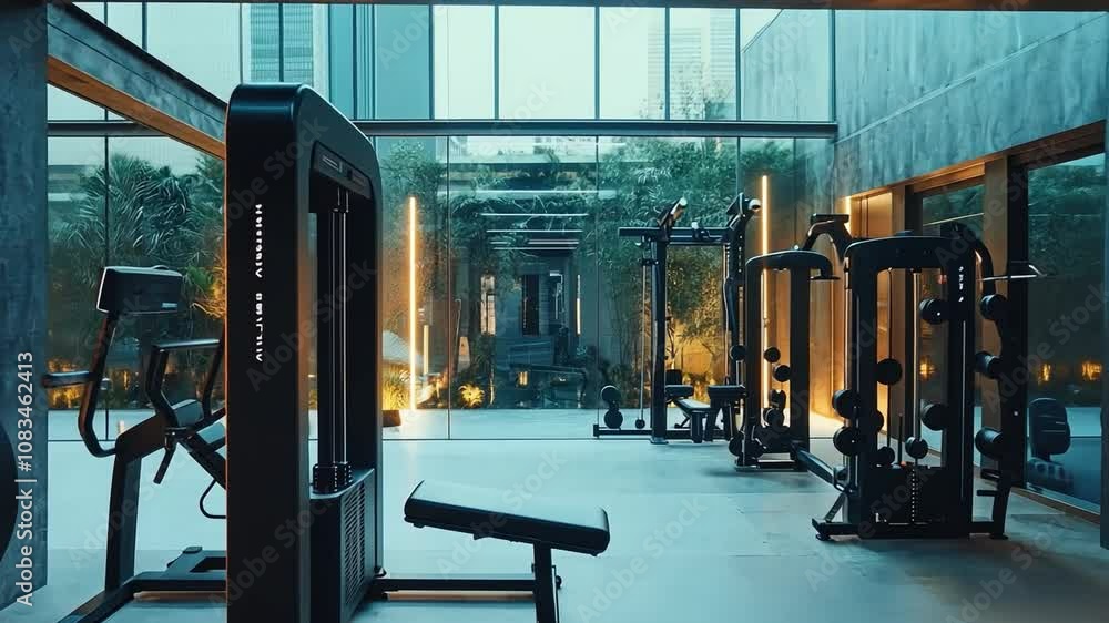 Luxury Gym Interior: A sleek and modern gym space with state-of-the-art ...