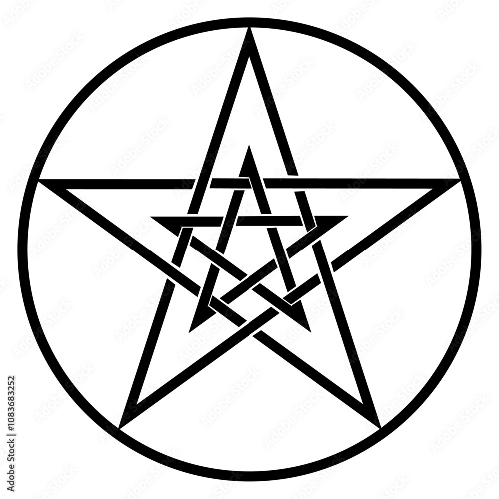Poster set of pentagram isolated on transparent background for tattoo ...