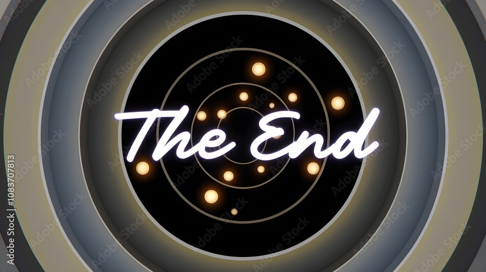 Stylish vintage-inspired movie ending screen featuring "The End" text ...