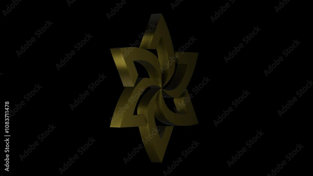 seal of solomon star of david animation on transparent background. 4K ...