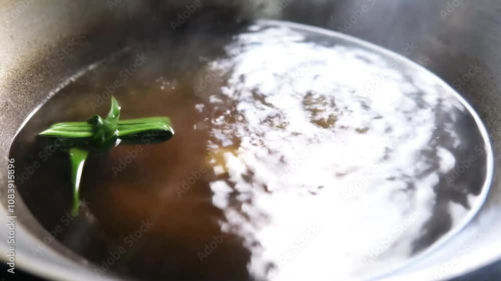 Close up on Asian woman for homemade Banana piece with fragrant ...