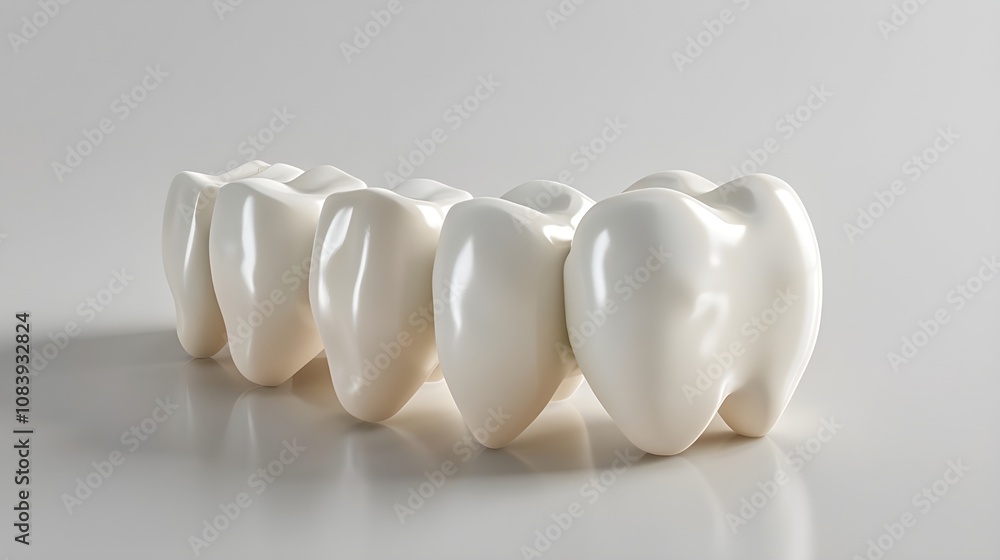 Close-up of a realistic 3D tooth render, impeccably detailed and ...
