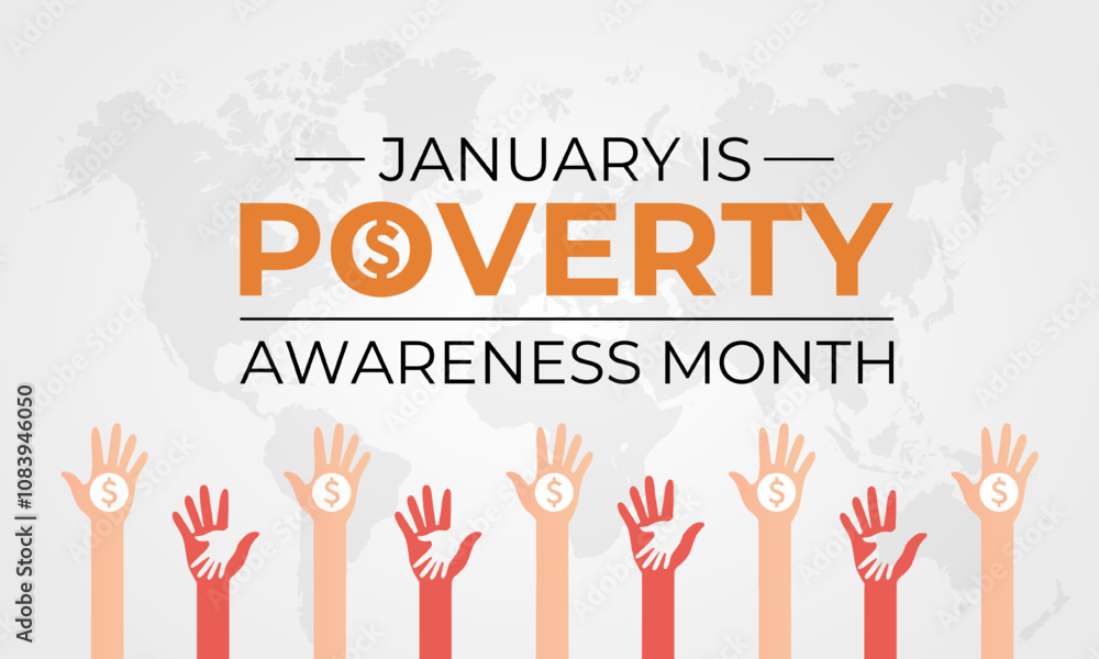 Vector graphic of Poverty Awareness Month observed on every January ...