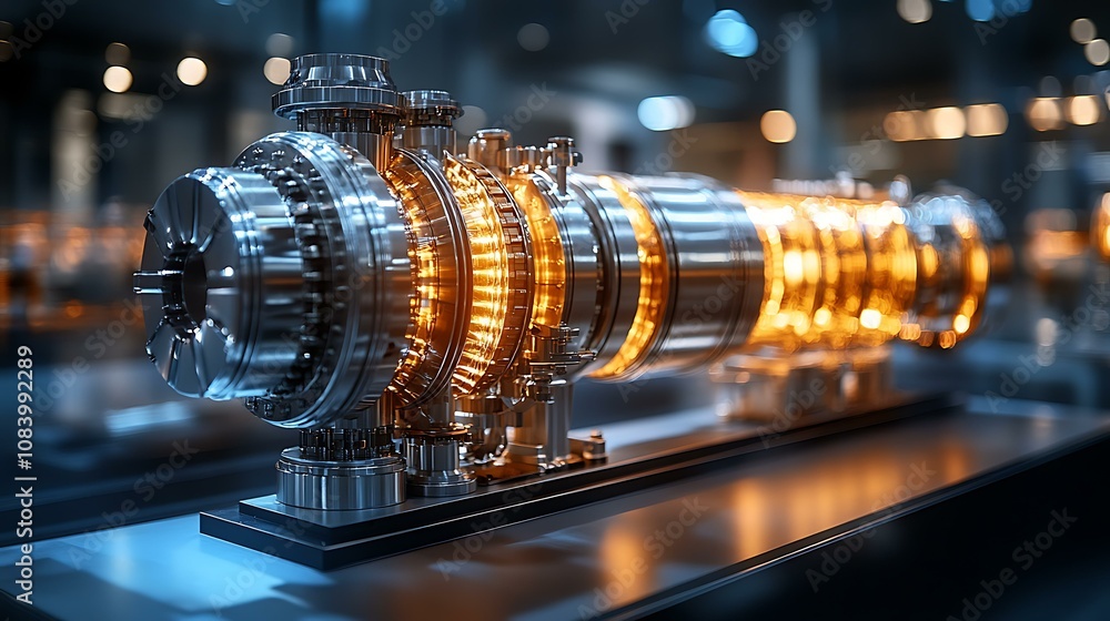The internal workings of a nuclear turbine generator shown in detail ...