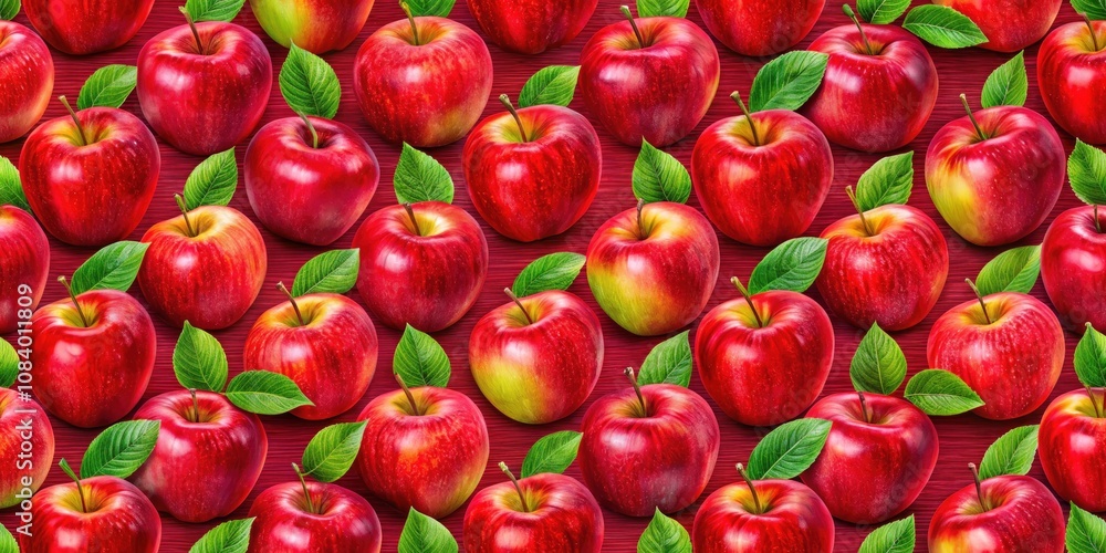 Seamless Red Apple Pattern Background - Vibrant, Fresh, Organic Design ...